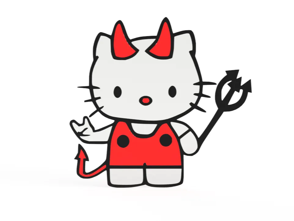 Hello Kitty Devil Halloween Wall Art by Sitsero - MakerWorld