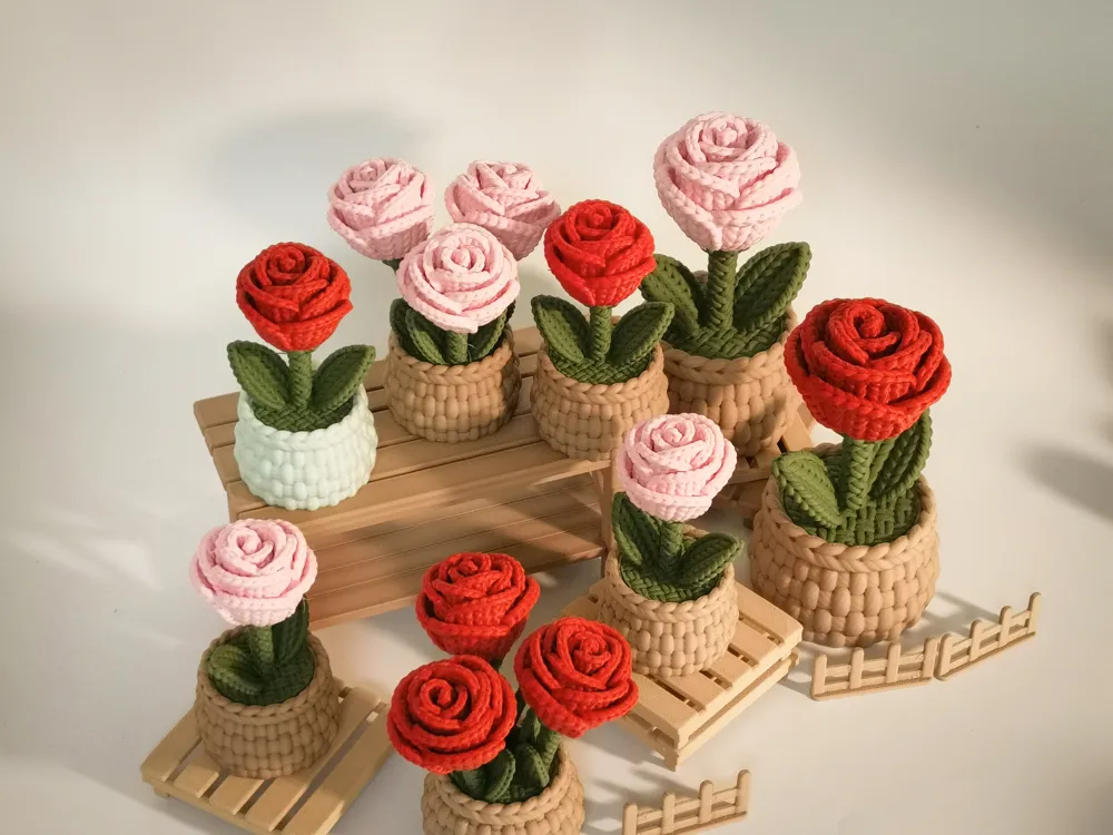 Knitted Rose Ornament | Screw Assembly | No Supports Easy Print - Free ...