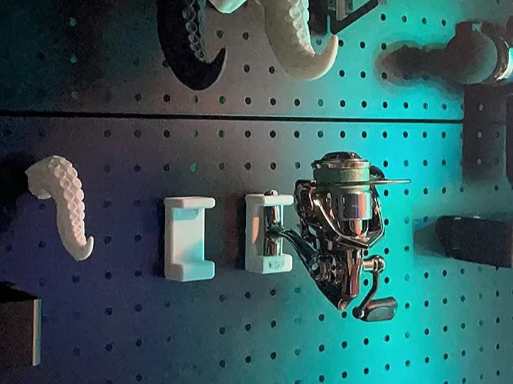 Spinning Reel Fishing Rod Rack Pegboard by TrapboT - MakerWorld