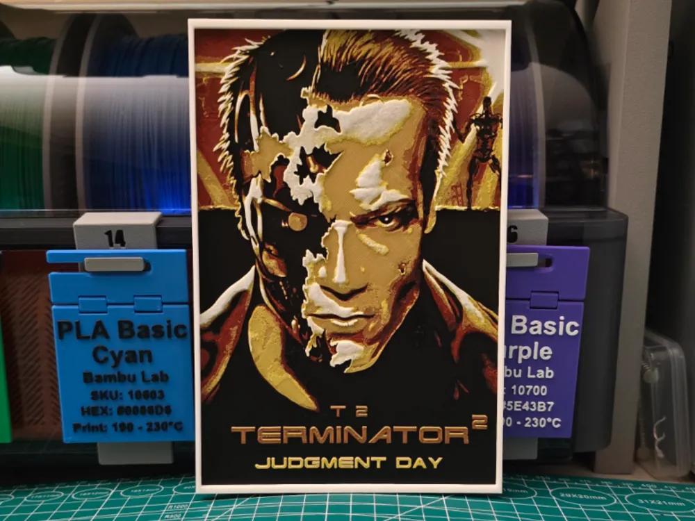 Terminator 2: Judgment Day Poster - Hueforge Art by Lumpy3D - MakerWorld