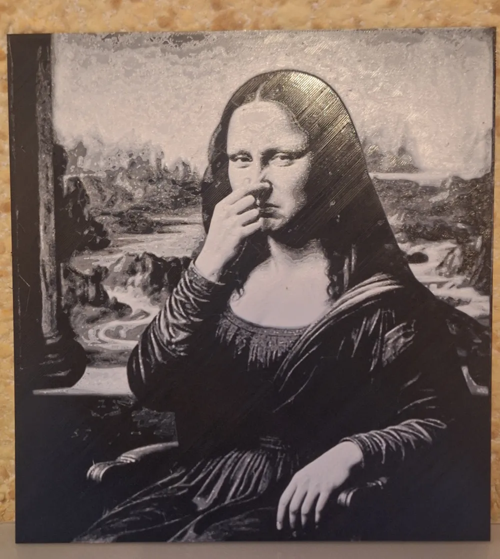 Mona Lisa with a Blocked Nose - Free 3D Print Model - MakerWorld