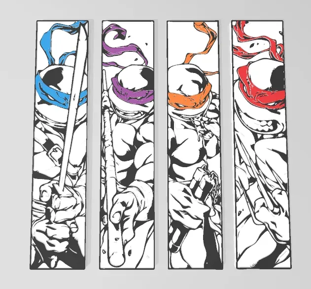 TMNT Wall Art 4 pieces by standitupstore - MakerWorld
