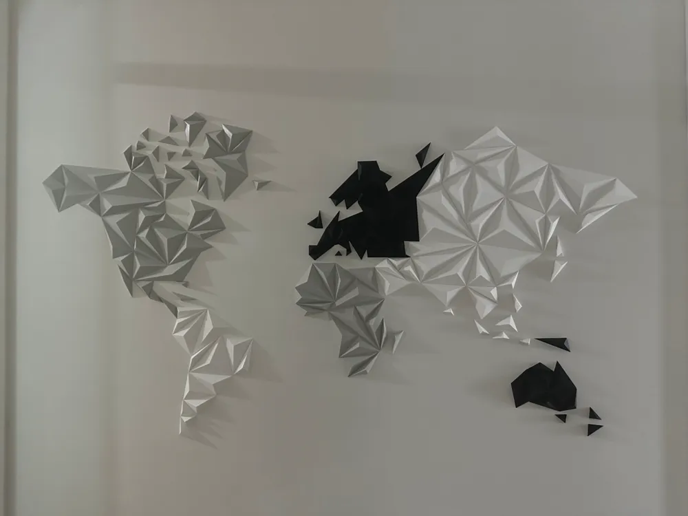 Geometric world map by dgemily - MakerWorld