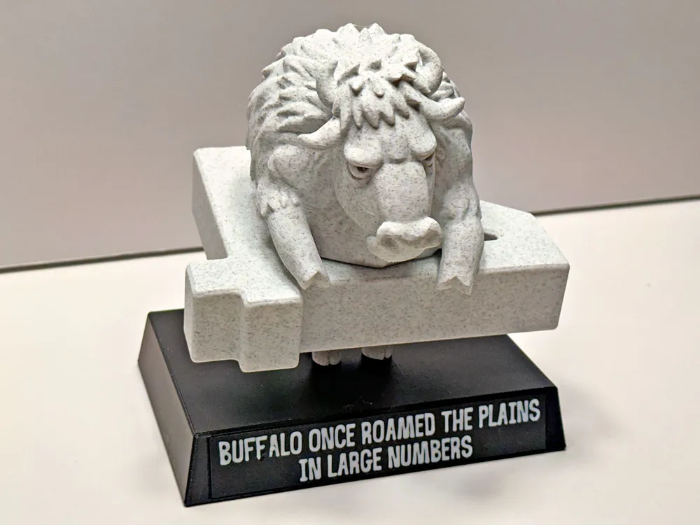 Buffalo Once Roamed... Dad Joke Cartoon Statue - Free 3D Print Model ...