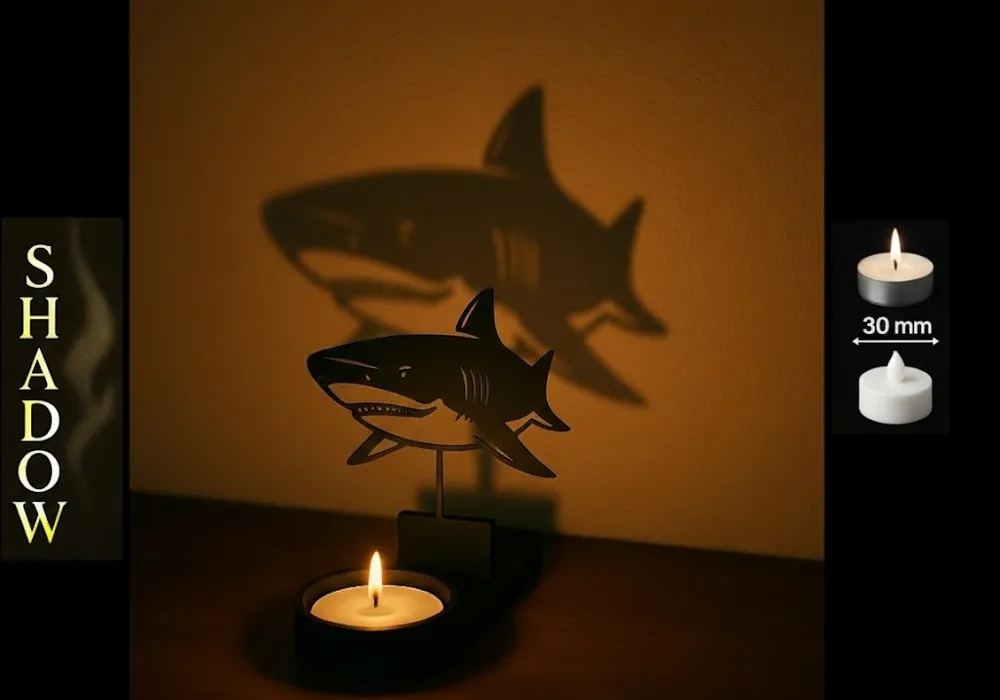 Arte de Sombra - Tubarão - Modelo gratuito para impressão 3D - MakerWorld