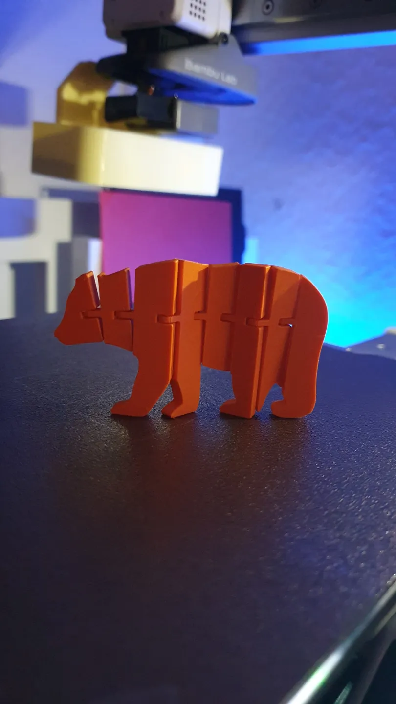 Flexi Articulated Bear Print in Place by kuuji :) MakerWorld: Download ...