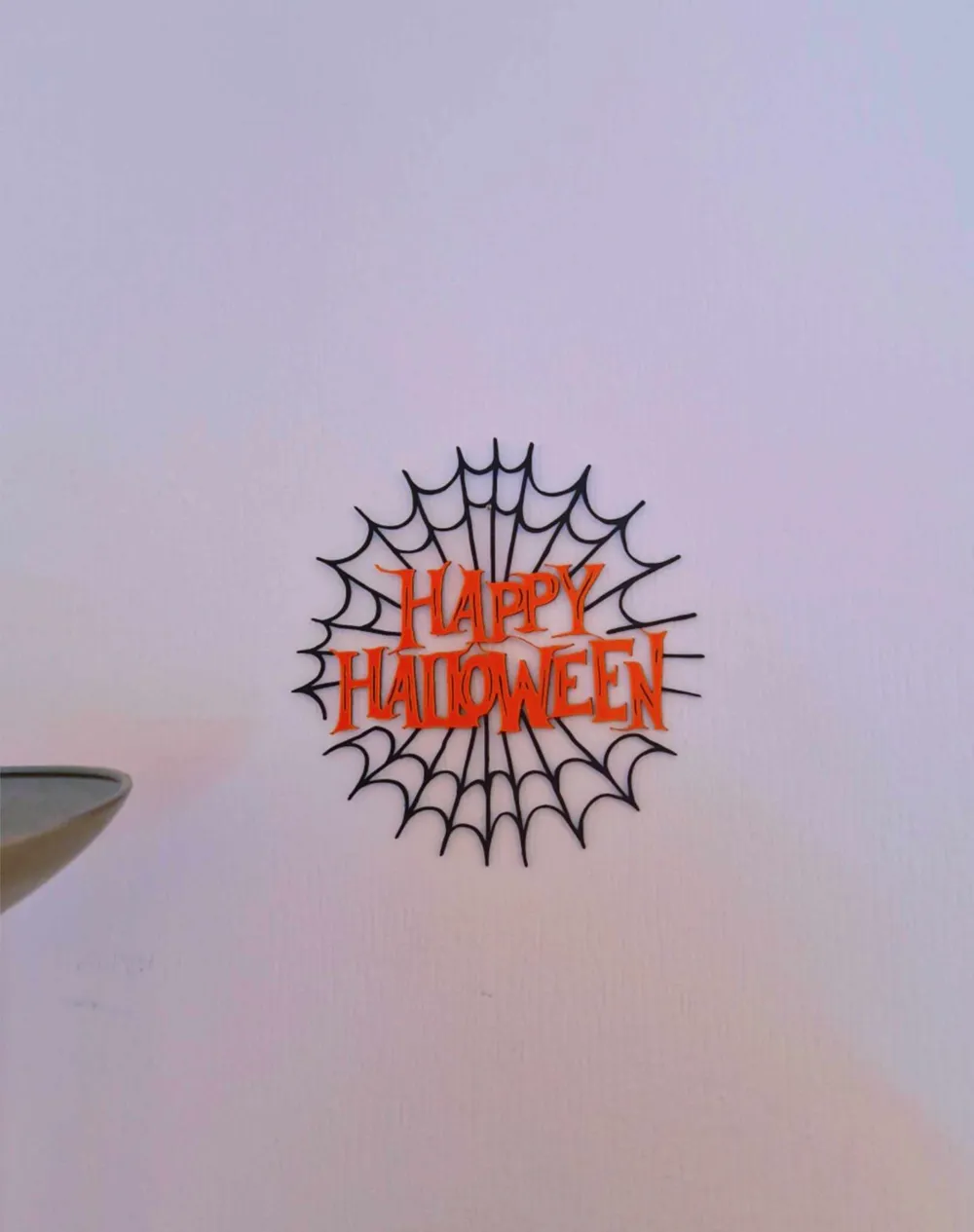Happy Halloween Spider Web Decoration Wall Art by SteveA - MakerWorld