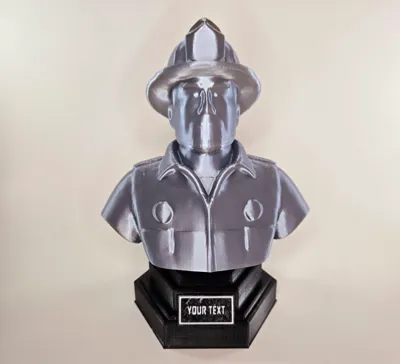 Firefighter Bust Personalized With Custom Text by STLCreators - MakerWorld