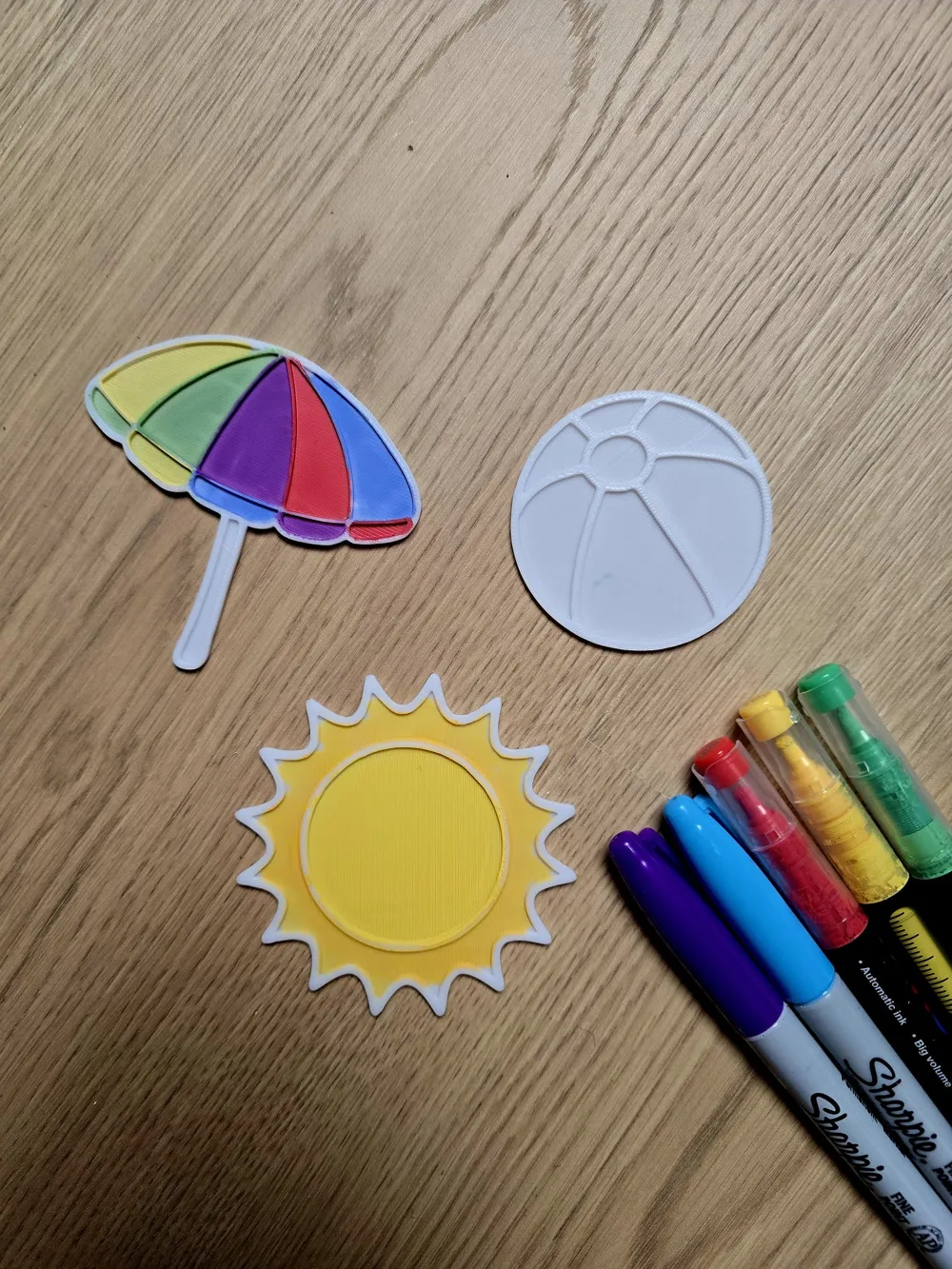 Cute Summer Sun Ball Parasol DIY Coloring Set Fun by Merilno3D ...
