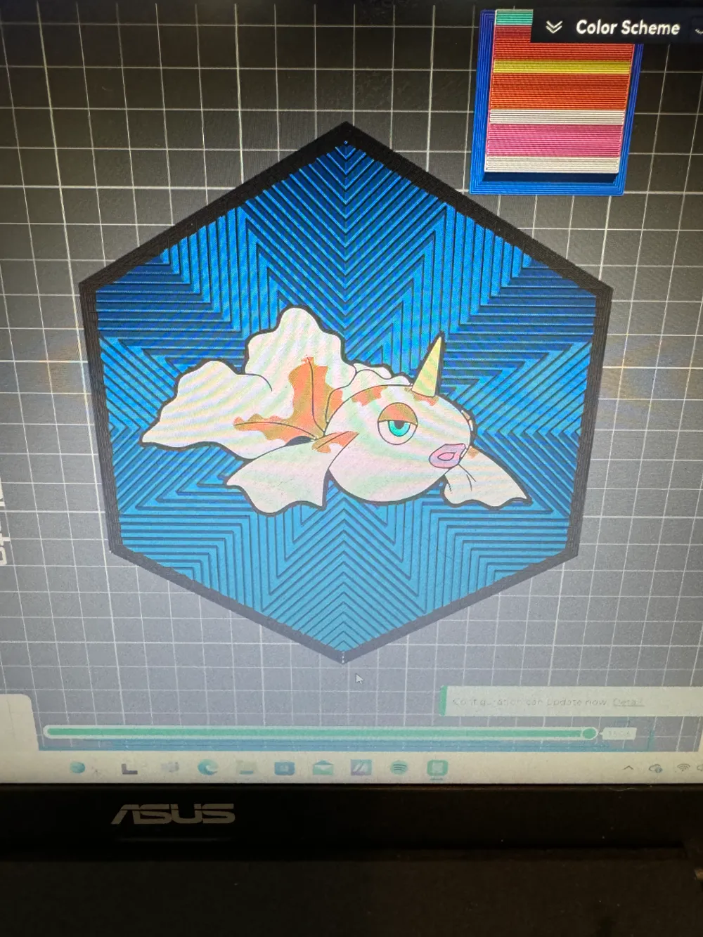 #118 Goldeen Hex Wall Art by Laced Up Prints - MakerWorld