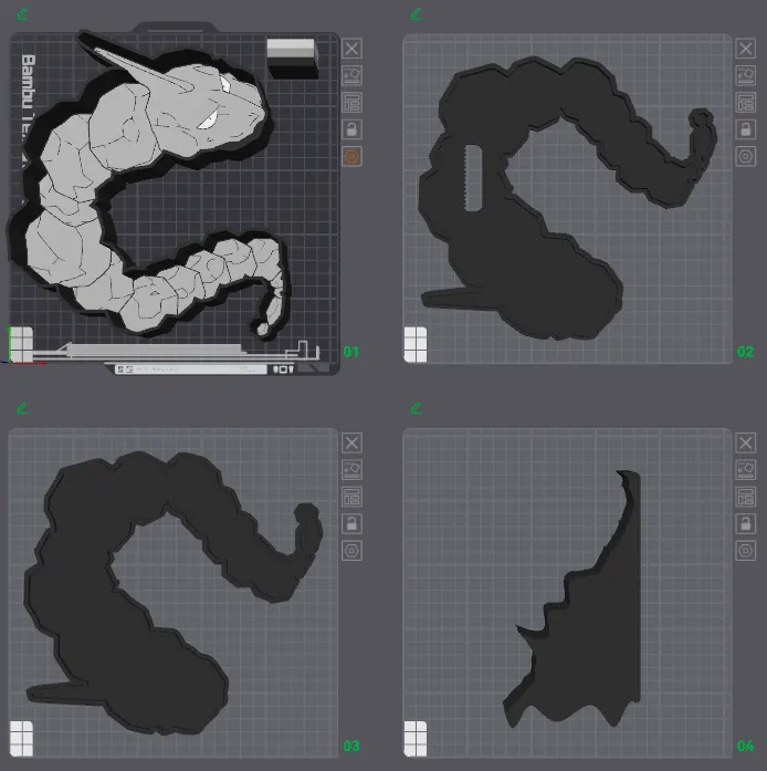 Pokemon - 0095 Onix LED Lamp by BeeTee 3D - MakerWorld