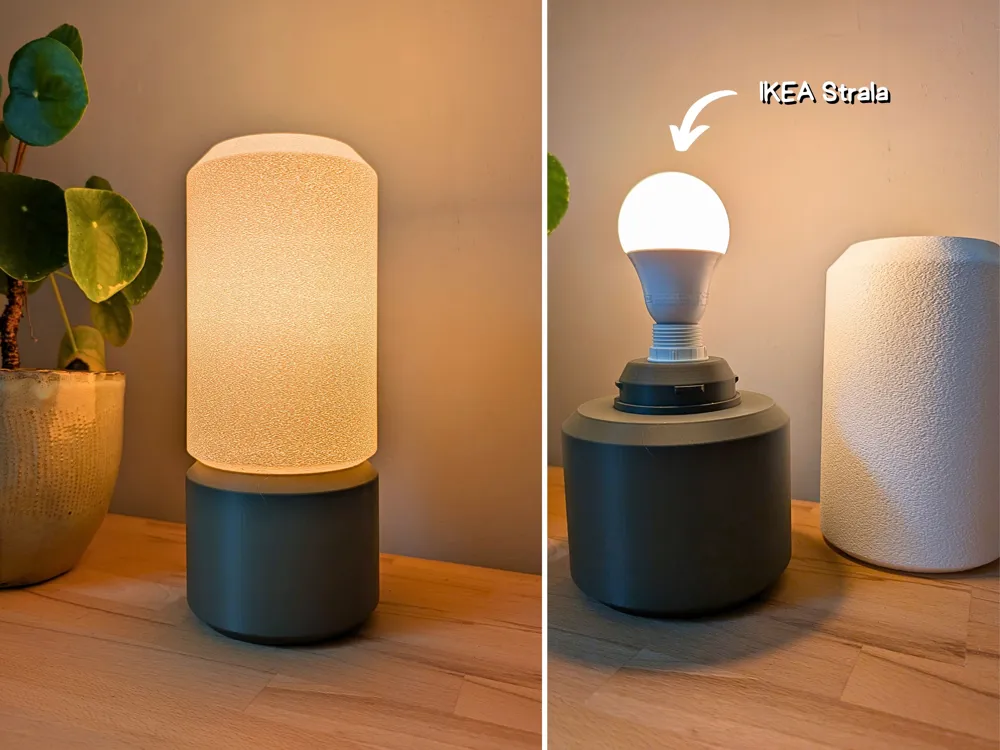 Modern Lamp with 3D Printed or Wooden Elements - Free 3D Print Model ...