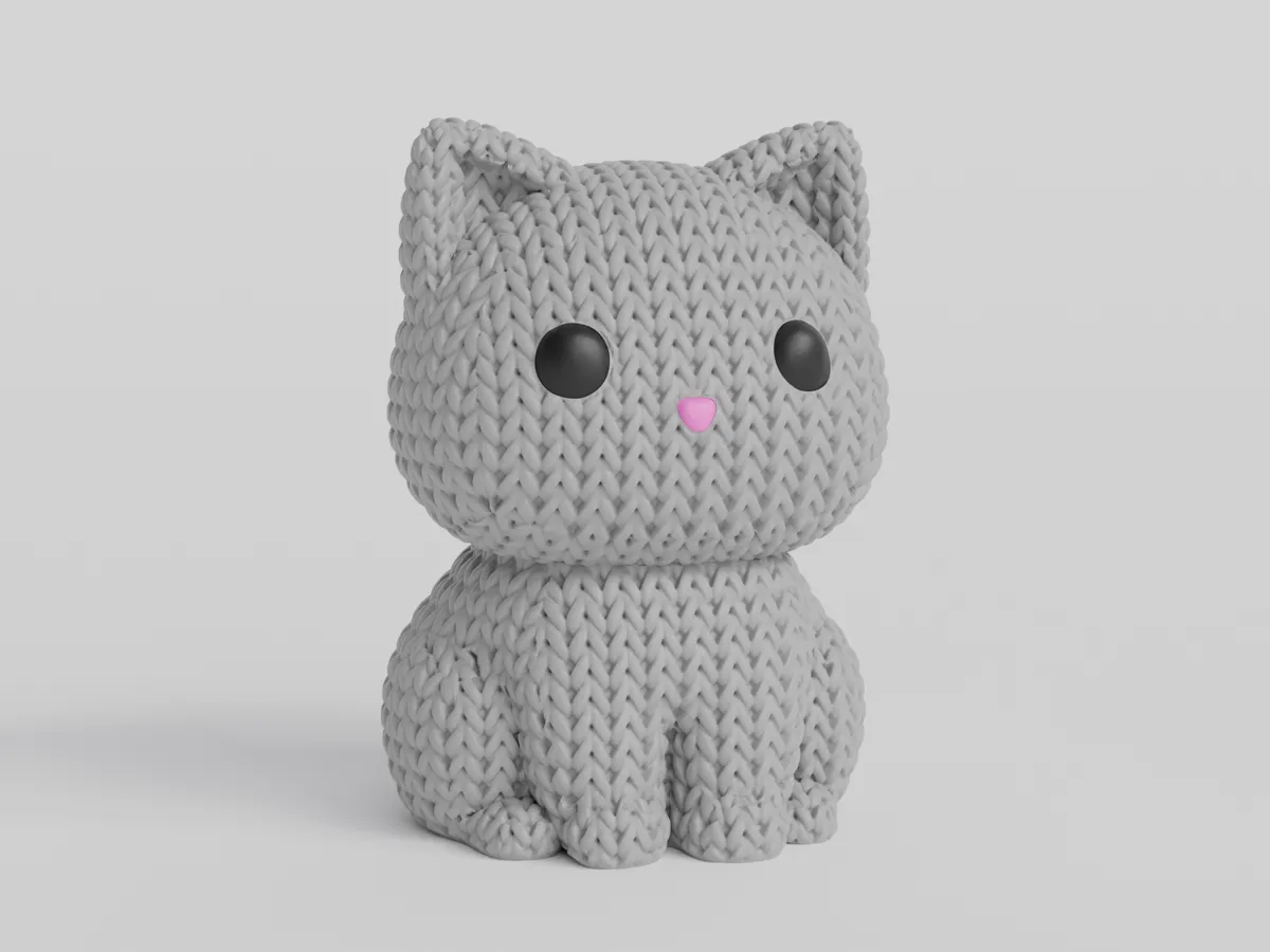Knitted Cat - Free 3D Print Model - MakerWorld