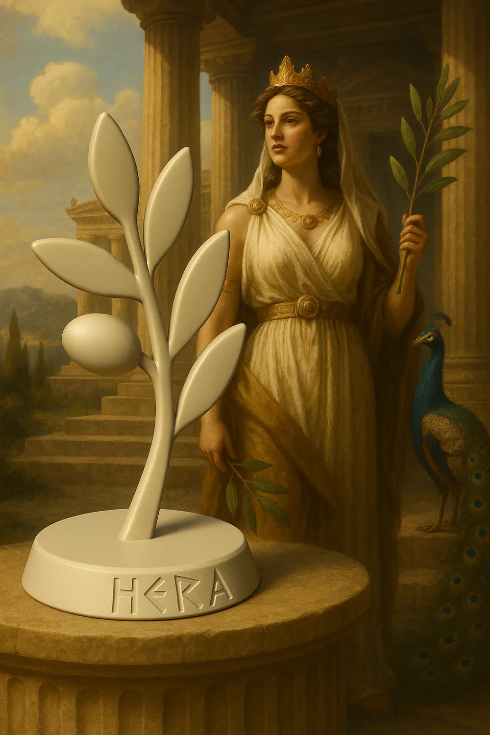 Hera Olive Branch Statue – Greek Mythology - Free 3D Print Model ...