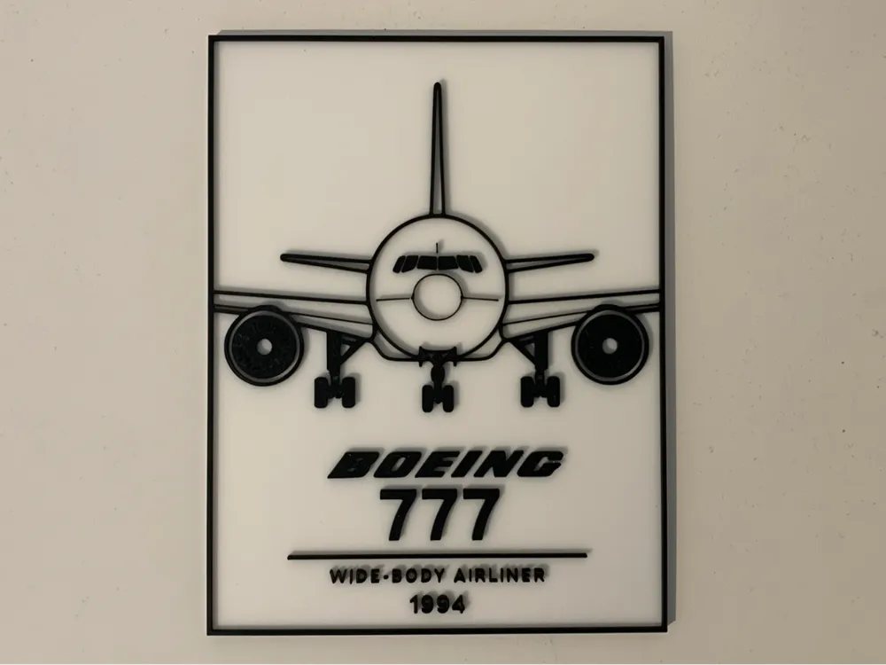 Boeing 777 poster - Free 3D Print Model - MakerWorld