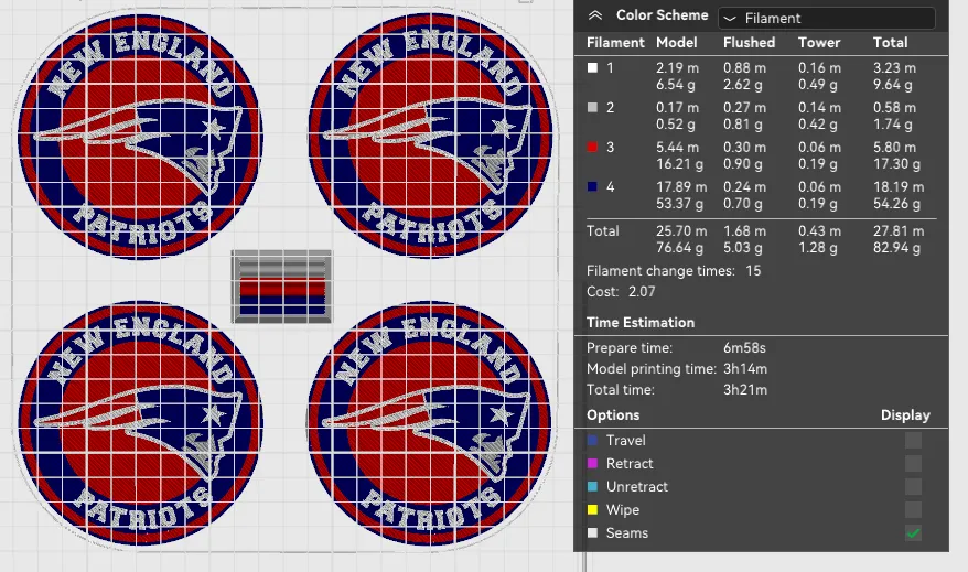 New England Patriots Coaster set of 4 by CYBR3D - MakerWorld
