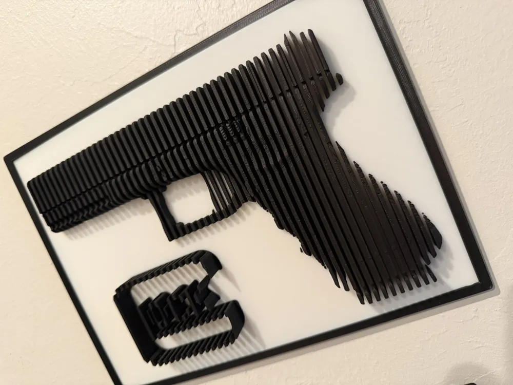 Glock 19 Layered Art with Frame - Free 3D Print Model - MakerWorld