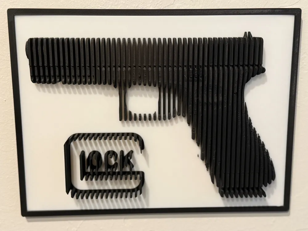 Glock 19 Layered Art with Frame - Free 3D Print Model - MakerWorld