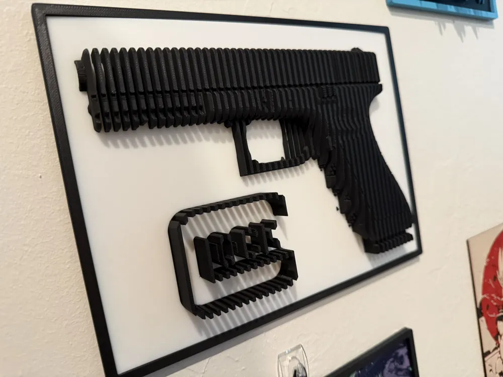 Glock 19 Layered Art with Frame - Free 3D Print Model - MakerWorld