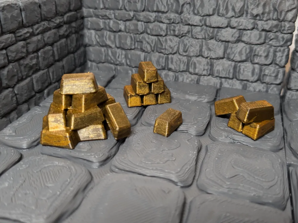 Gold bar piles - dnd scatter scenery by Together 3D MakerWorld ...