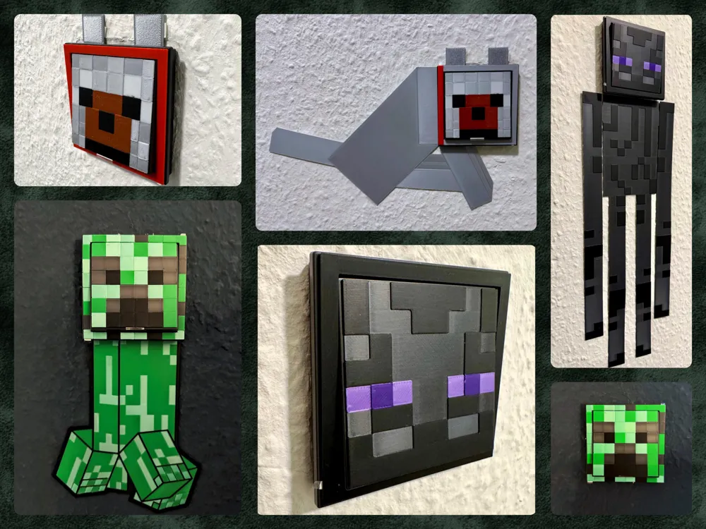 Minecraft Light Switch Covers - Pixel Heroes by Zip3D MakerWorld ...