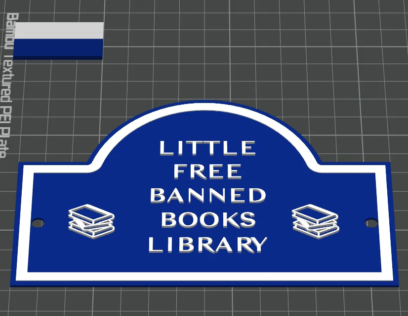 Little Free Banned Books Library Sign - Free 3D Print Model - MakerWorld
