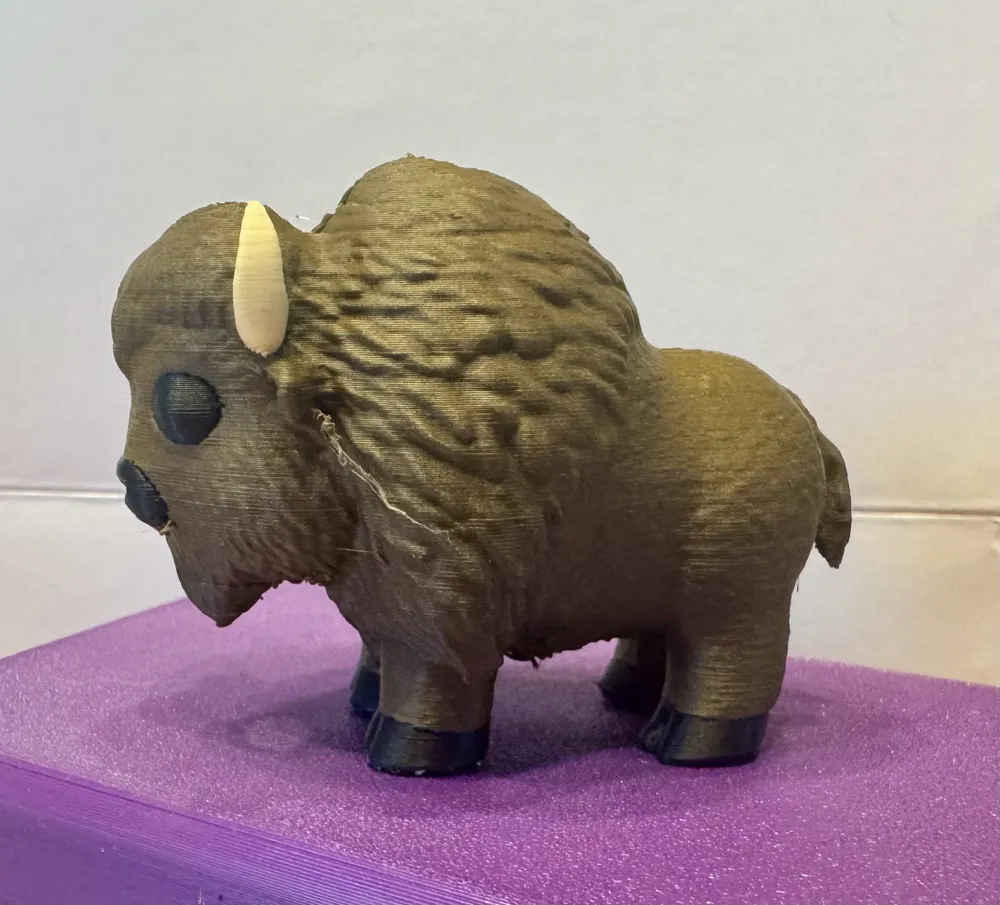 Buffalo (Bison) Straw Topper - Free 3D Print Model - MakerWorld