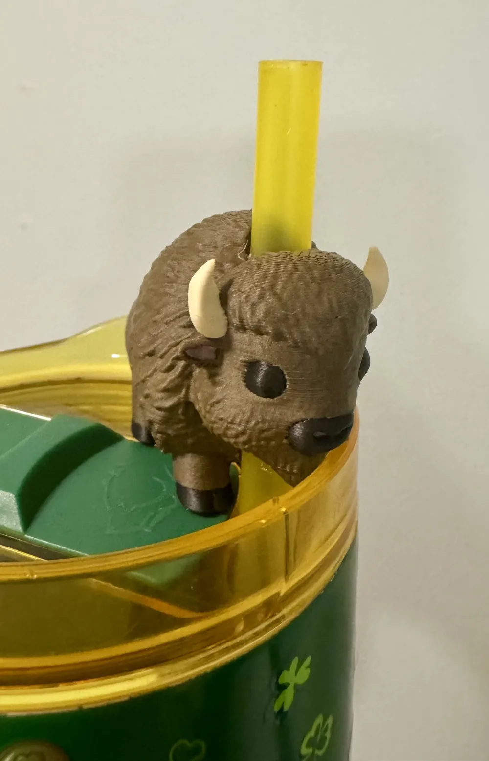 Buffalo (Bison) Straw Topper - Free 3D Print Model - MakerWorld