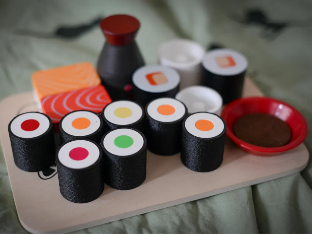 Sushi Maki Toy puzzle for kids - Free 3D Print Model - MakerWorld