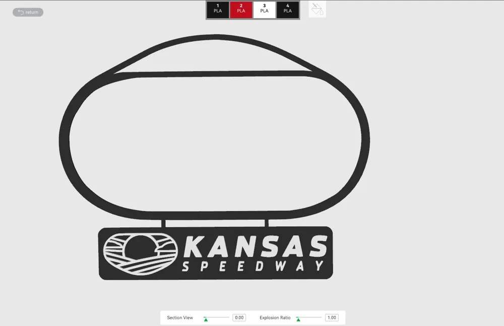 Kansas Speedway Track Map With Nameplate by dakjones82 - MakerWorld