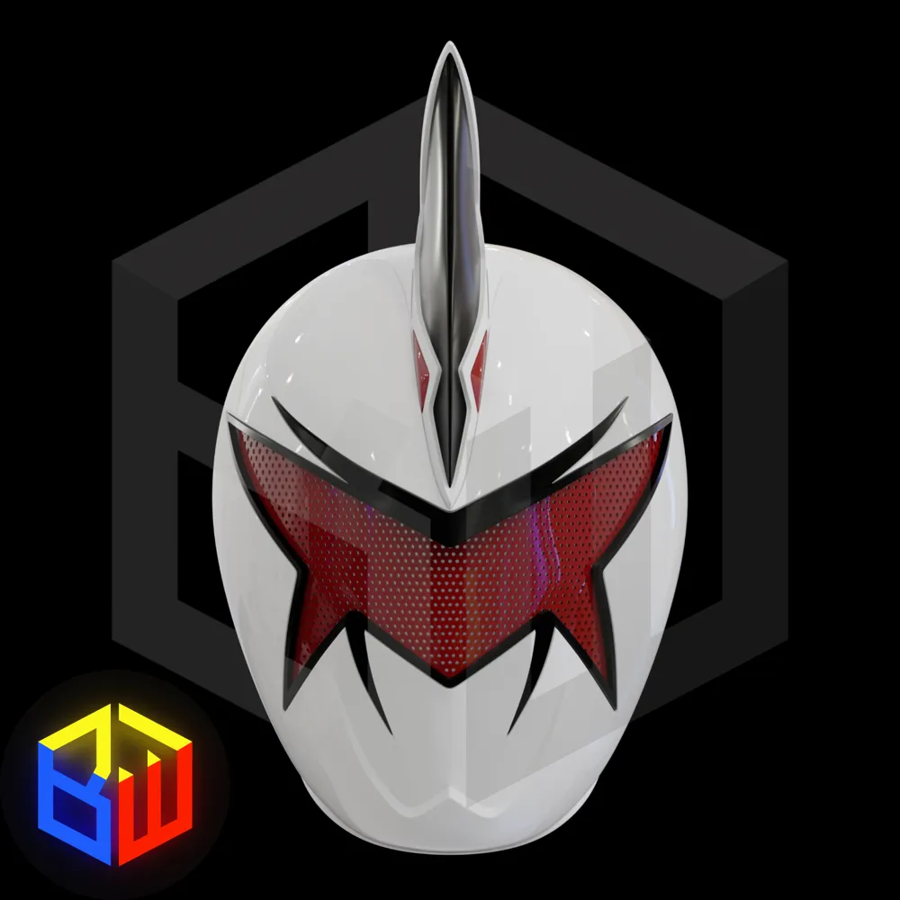 Dino Thunder White Ranger Helmet - Free 3D Print Model - MakerWorld