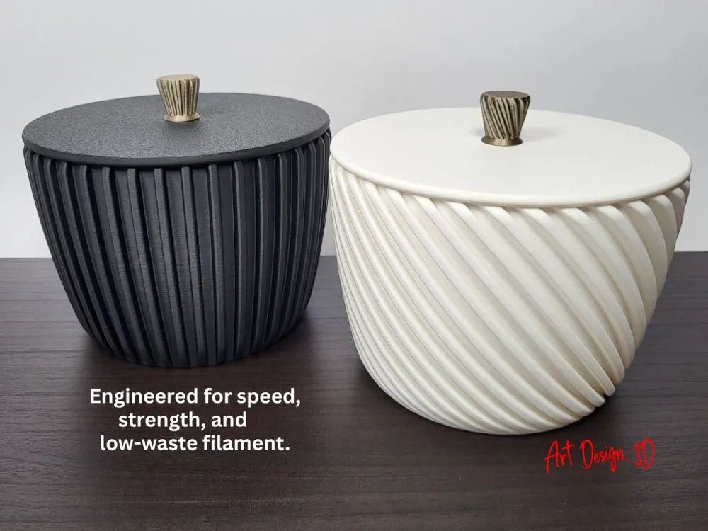 Storage Container - Straight & Curved Pattern by Art Design. 3D ...