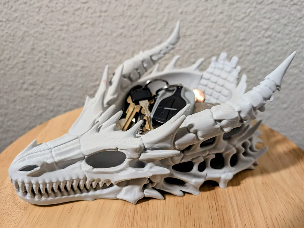 Dragon Skull Bowl & Candle Holder - Free 3D Print Model - MakerWorld