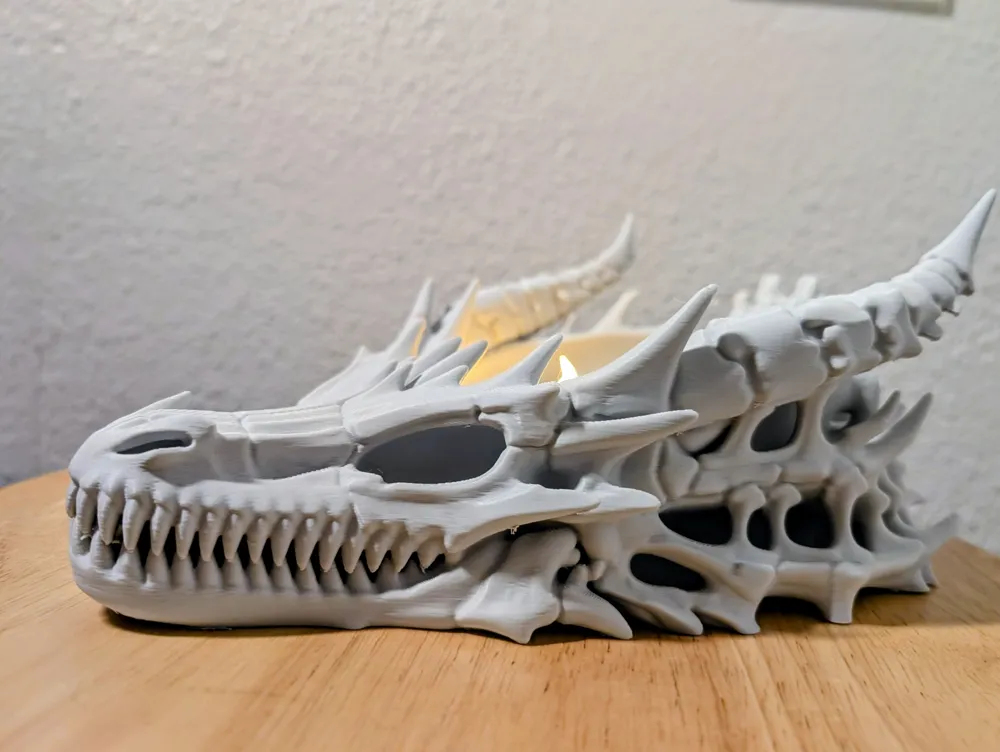 Dragon Skull Bowl & Candle Holder - Free 3D Print Model - MakerWorld