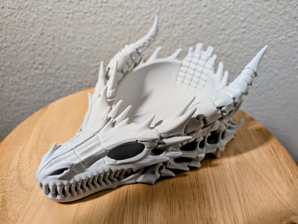 Dragon Skull Bowl & Candle Holder - Free 3D Print Model - MakerWorld