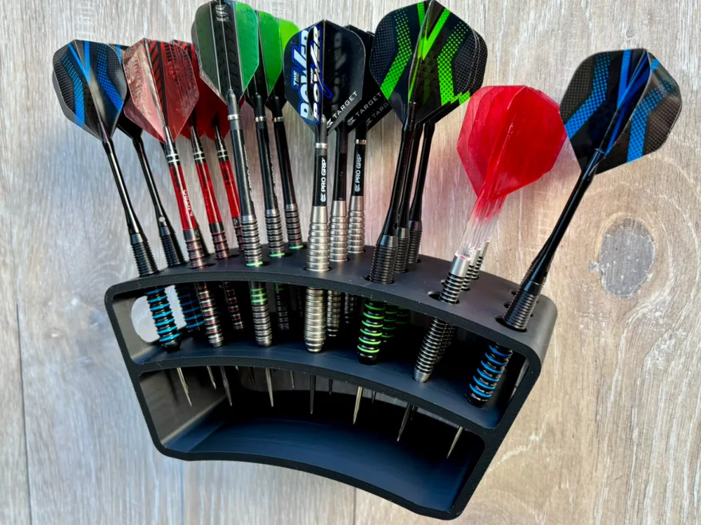 21 Darts Holder Dart Wall Mount + Stand - Free 3D Print Model - MakerWorld