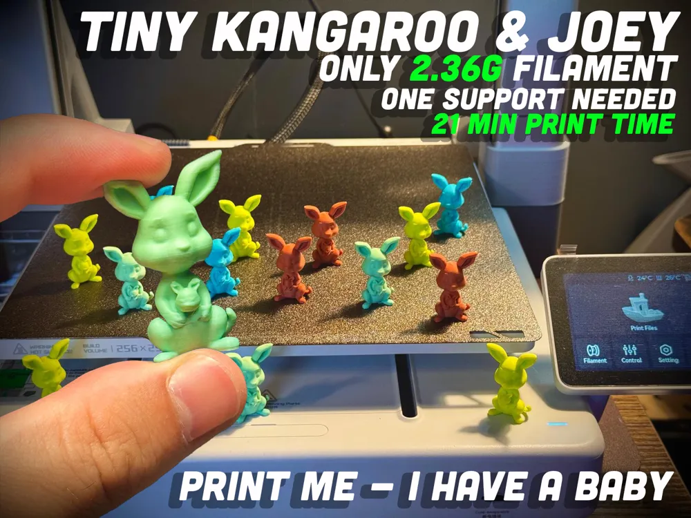 Tiny Kangaroo & Joey – Pocket-Sized Cuteness fast - Free 3D Print Model ...