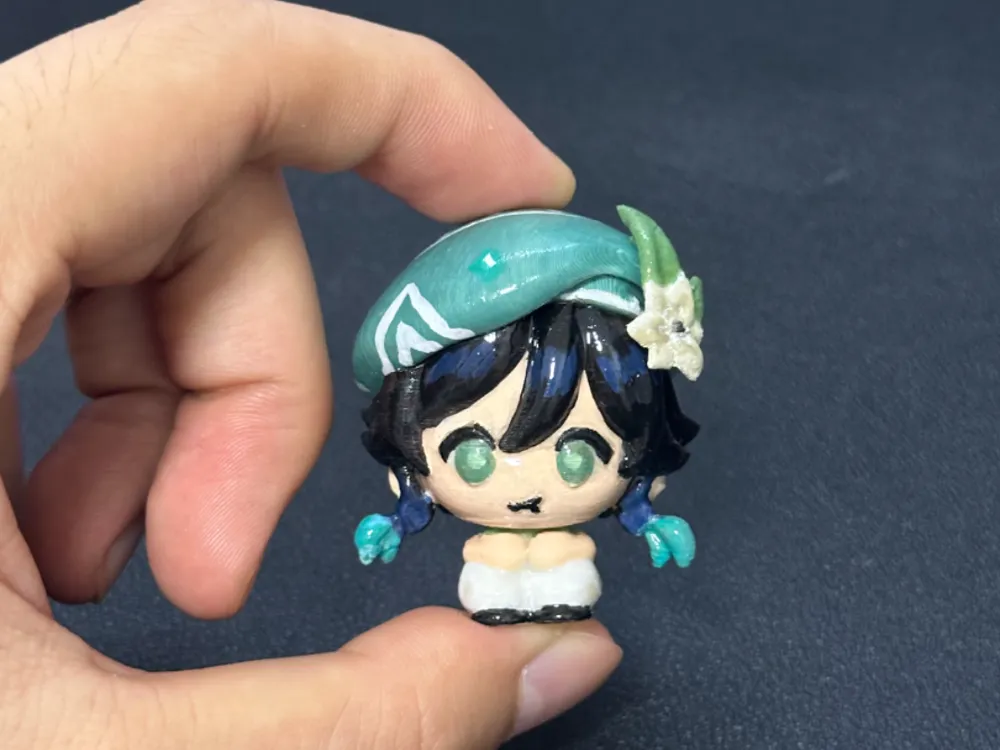 Genshin Impact Chibi Venti Barbatos Figurine Desk Ornament 4.5cm Tall ...