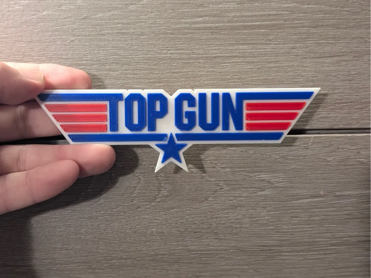 Top Gun logo hanging sign plaque - Free 3D Print Model - MakerWorld