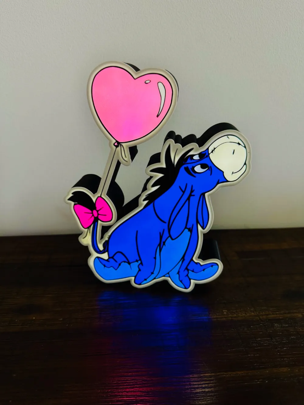 Light Up Sign: Eeyore with heart shaped balloon! by vidguide - MakerWorld