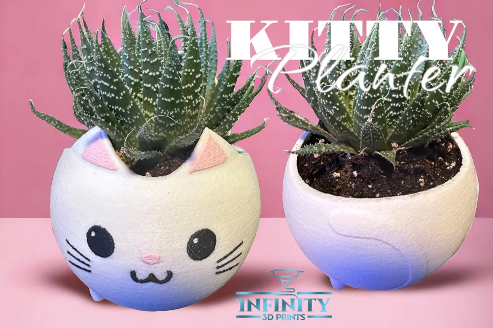 kitty planter by Infinity 3D Prints - MakerWorld