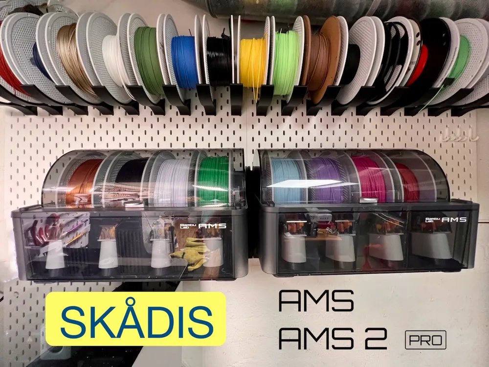 SKADIS AMS & AMS 2 Pro Mount - Free 3D Print Model - MakerWorld