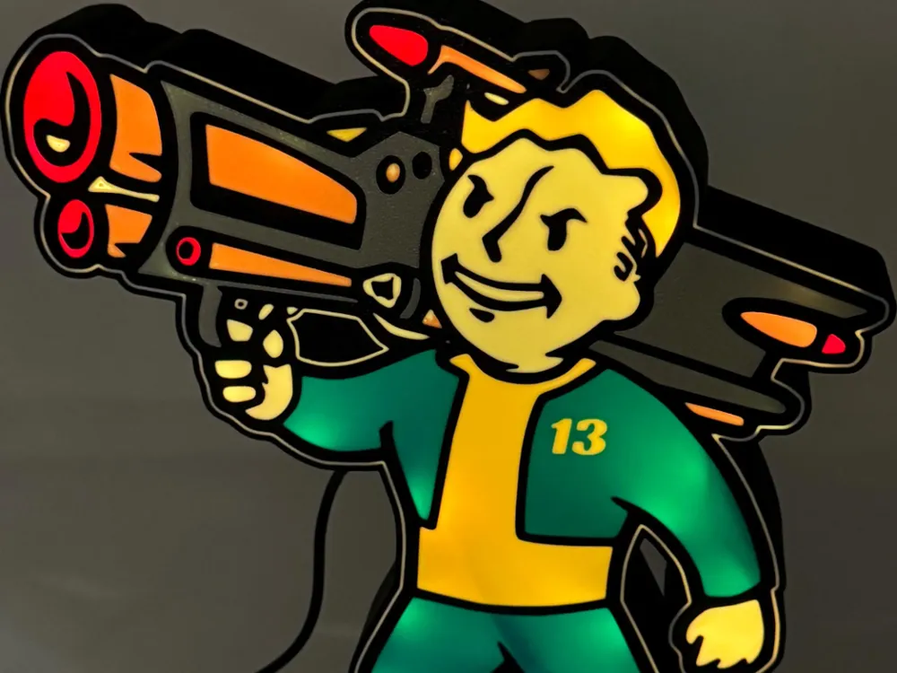 Big Guns— Vault Boy LED Light Box— Fallout 3 - Free 3D Print Model ...