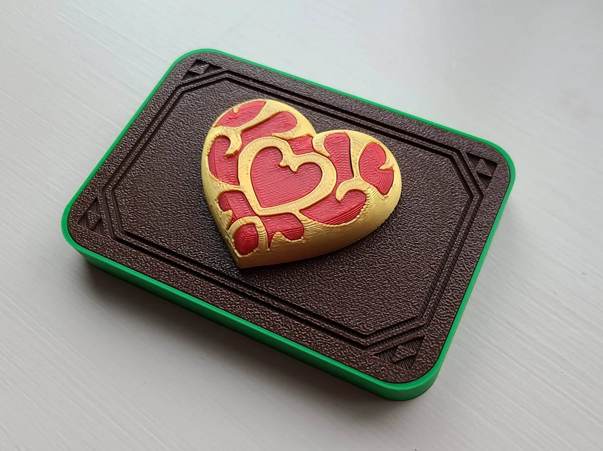 Zelda Heart Container Locking Gift Card/Item Box - Free 3D Print Model ...