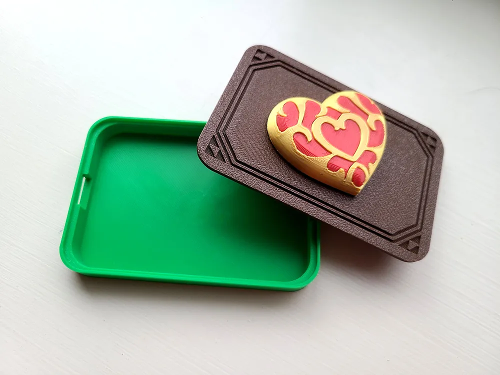 Zelda Heart Container Locking Gift Card/Item Box - Free 3D Print Model ...