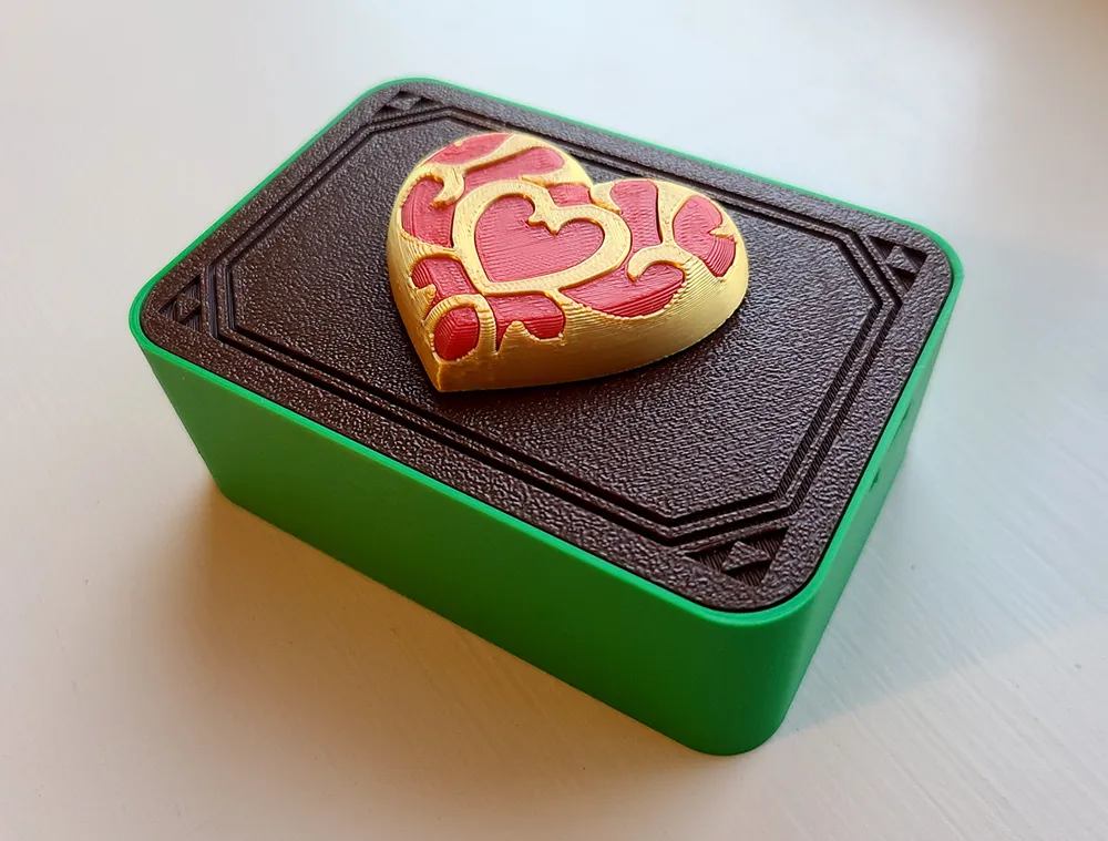 Zelda Heart Container Locking Gift Card/Item Box - Free 3D Print Model ...
