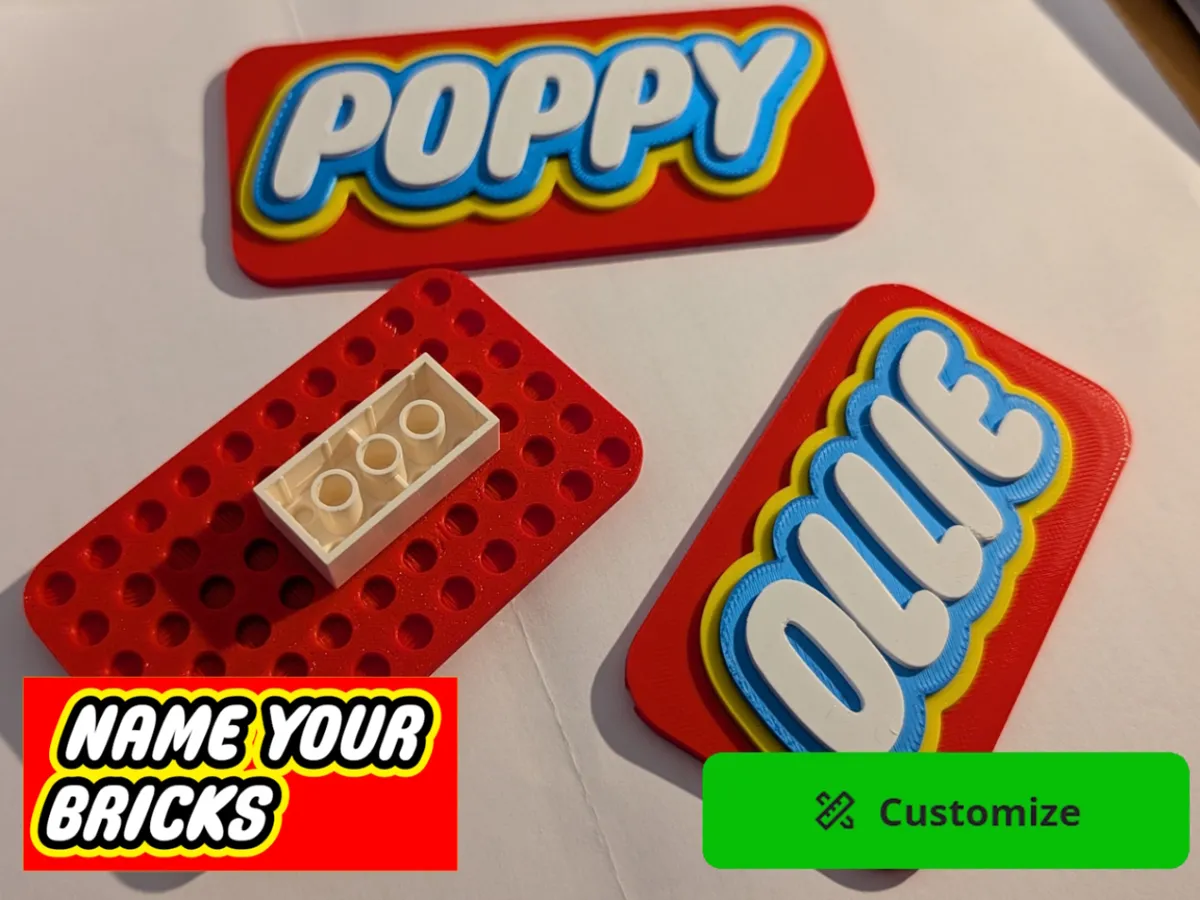 Brick Style Sign Generator - Any Name Brick Mount - Free 3D Print Model ...