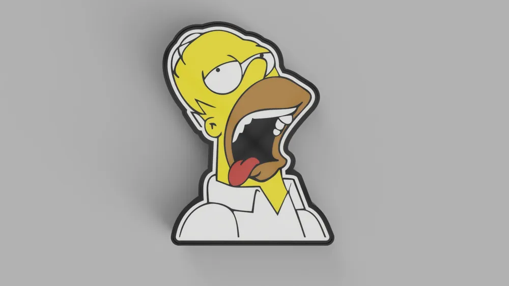 Lampe LED de boîte à lumière Homer Simpson - Modèle d'Impression 3D ...