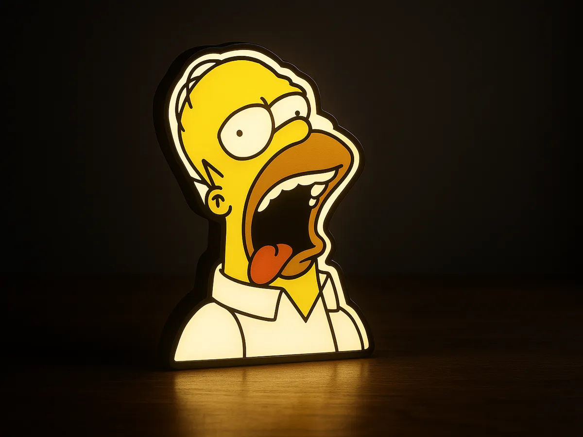 Lampe LED de boîte à lumière Homer Simpson - Modèle d'Impression 3D ...