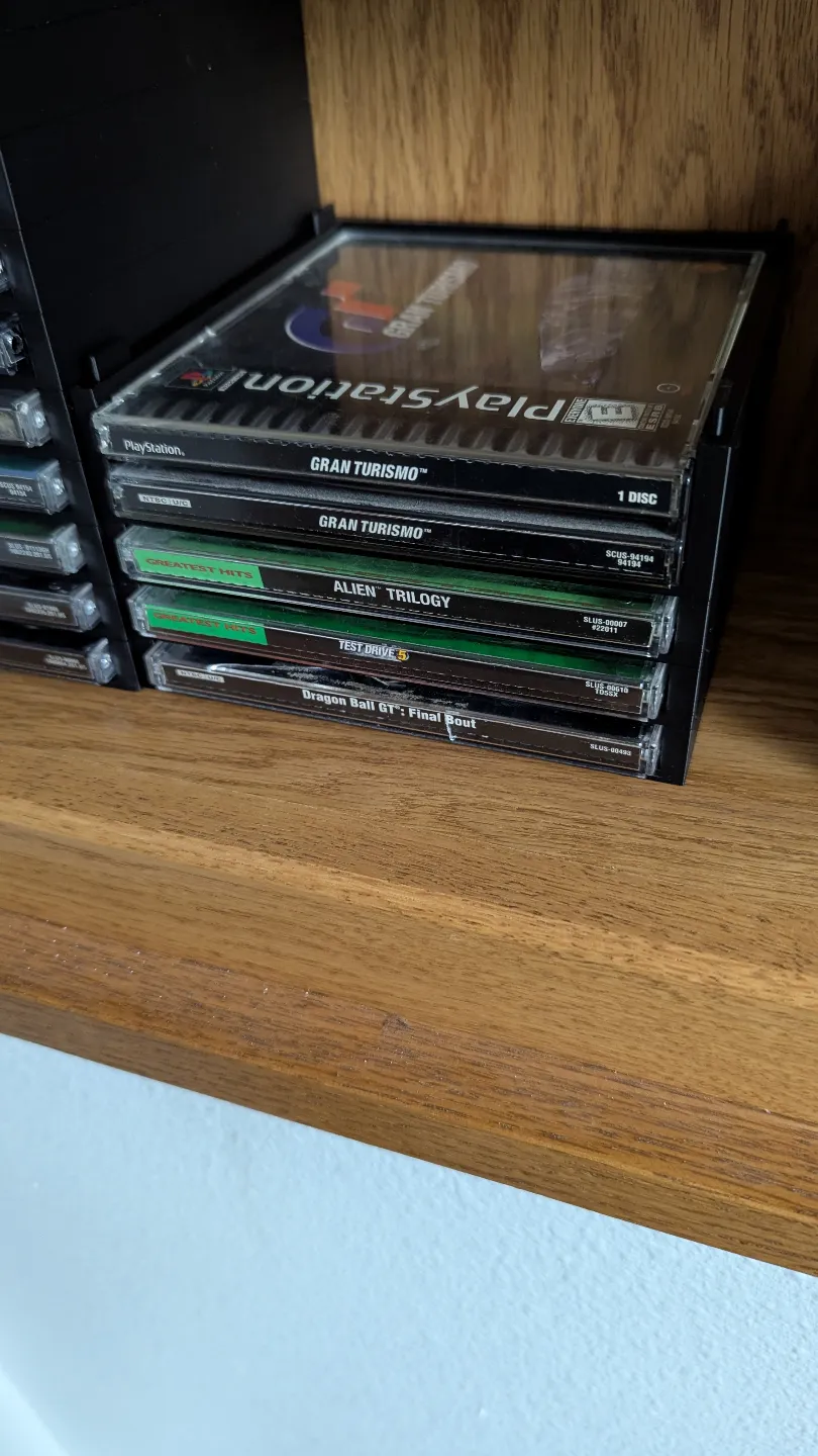 Dual CD shelf for stackable cd case display Remixed by Nstern2 ...